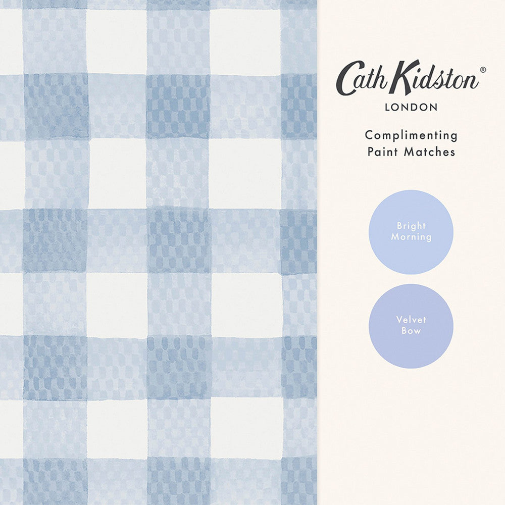 Painted Gingham Wallpaper - Blue - 125514 - Cath Kidston – kidswallpapercompany